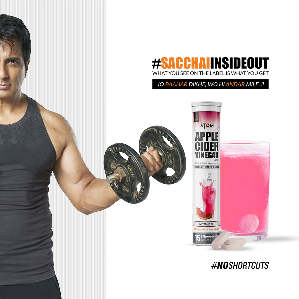ATOM Apple Cider Vinegar Effervescent Tablet with Mother, Vit. B6, B12