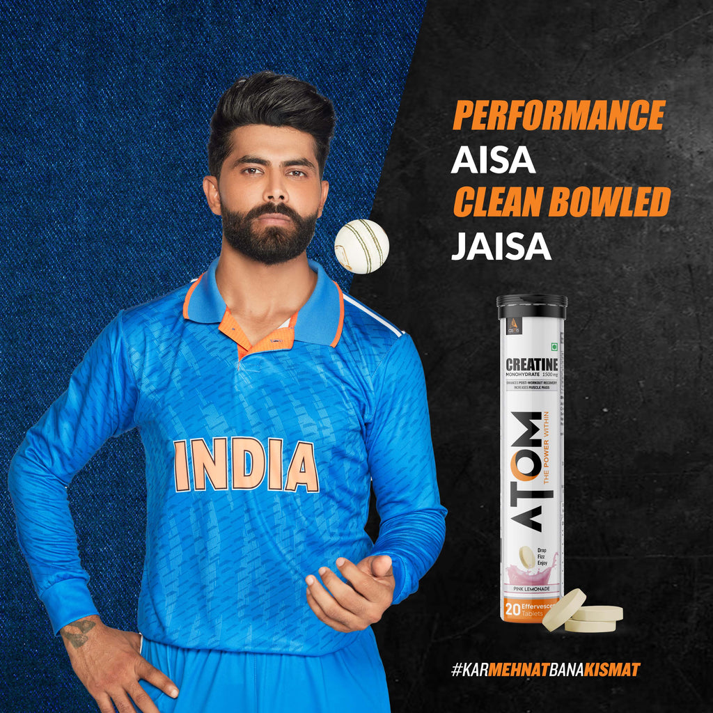 ATOM Creatine Monohydrate 1500mg | 20 Effervescent Tablets | Pink Lemo