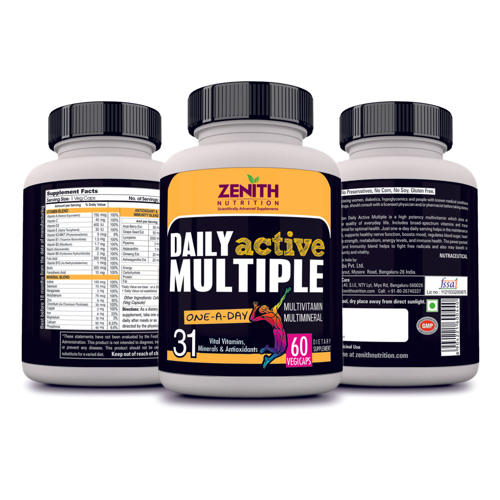 Zenith Nutrition Multivitamin for Men & Women with Astaxanthin, Piperi